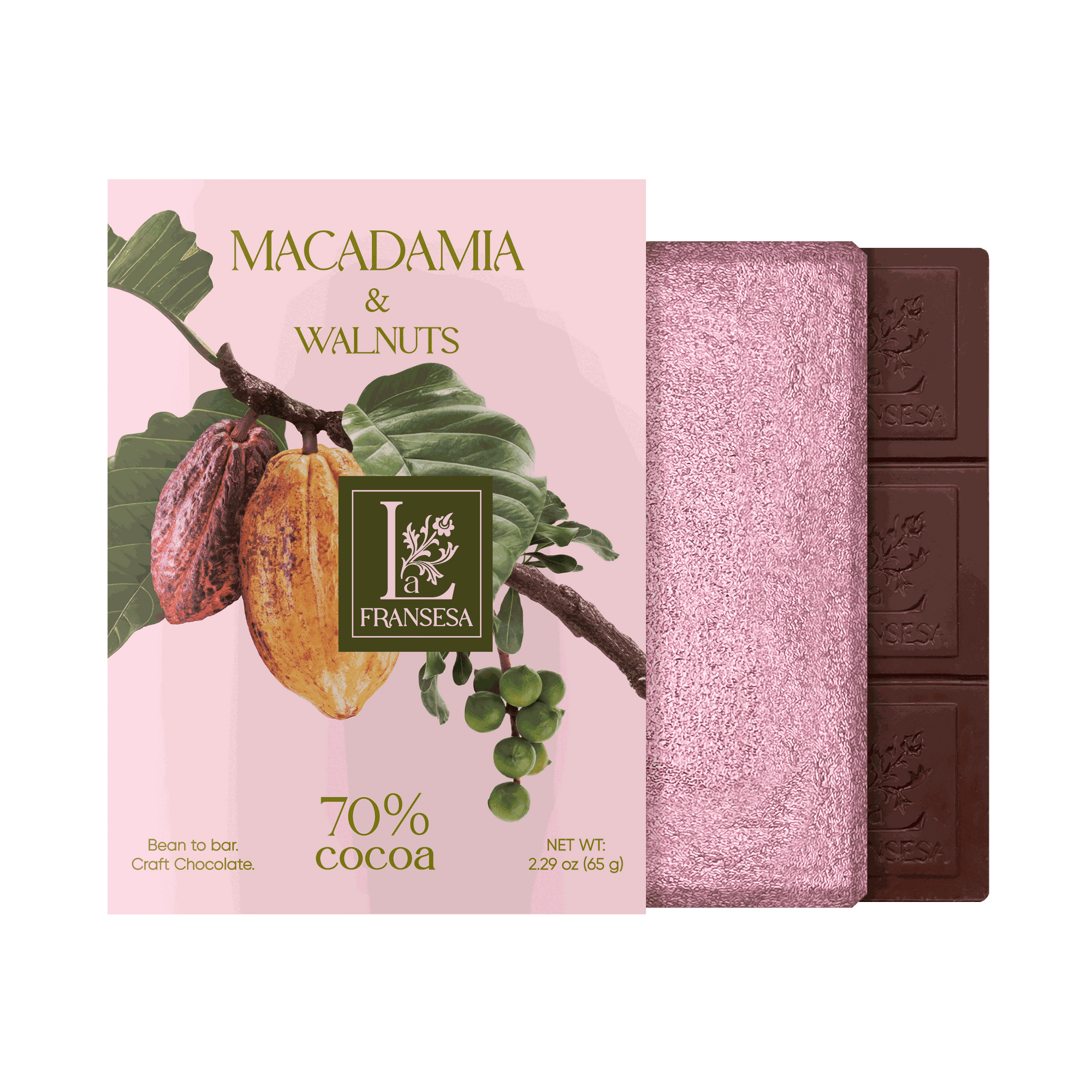 Macadamia & Walnuts - Bean to bar. Craft Chocolate. 70% cocoa | La ...
