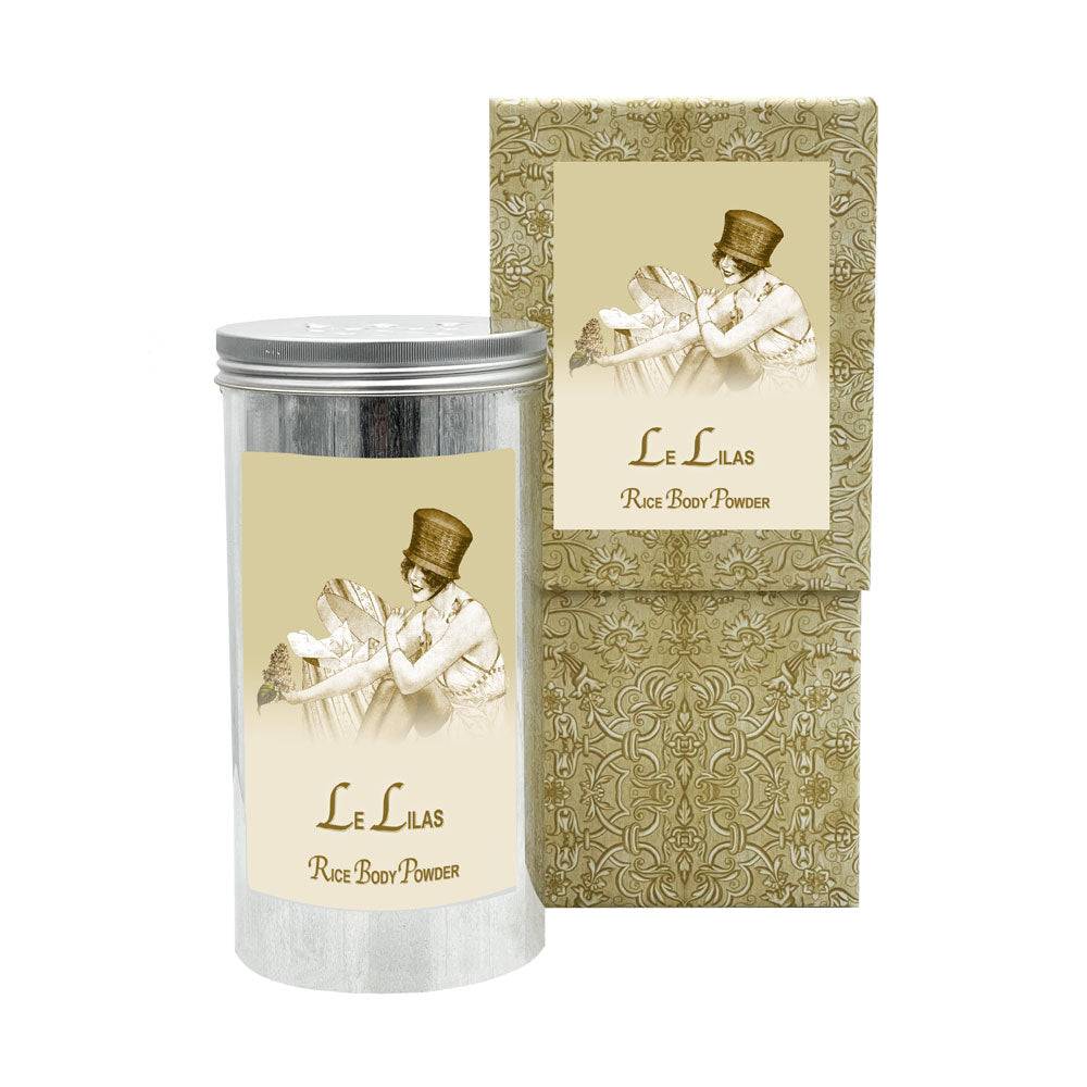 Le Lilas / Lilac Rice Body Powder in an Aluminum Canister | La Bouquetière